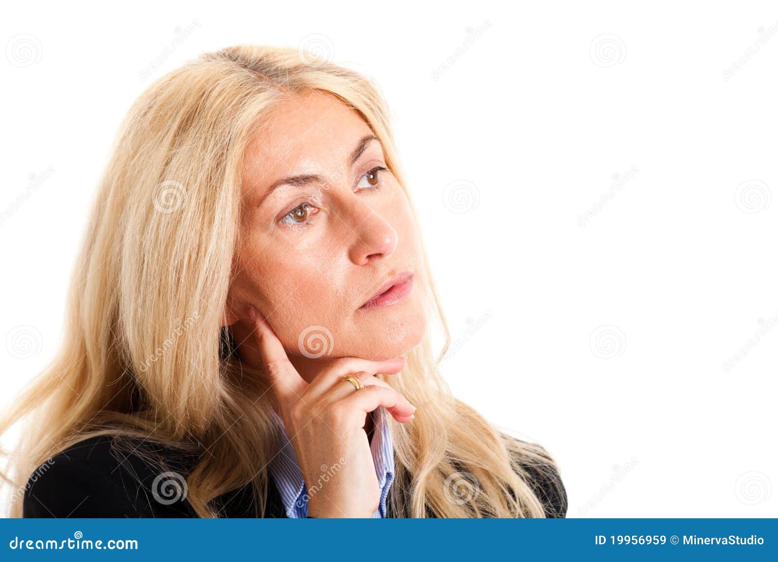 Thinking woman stock image. Image of pensive, mature - 19956959
