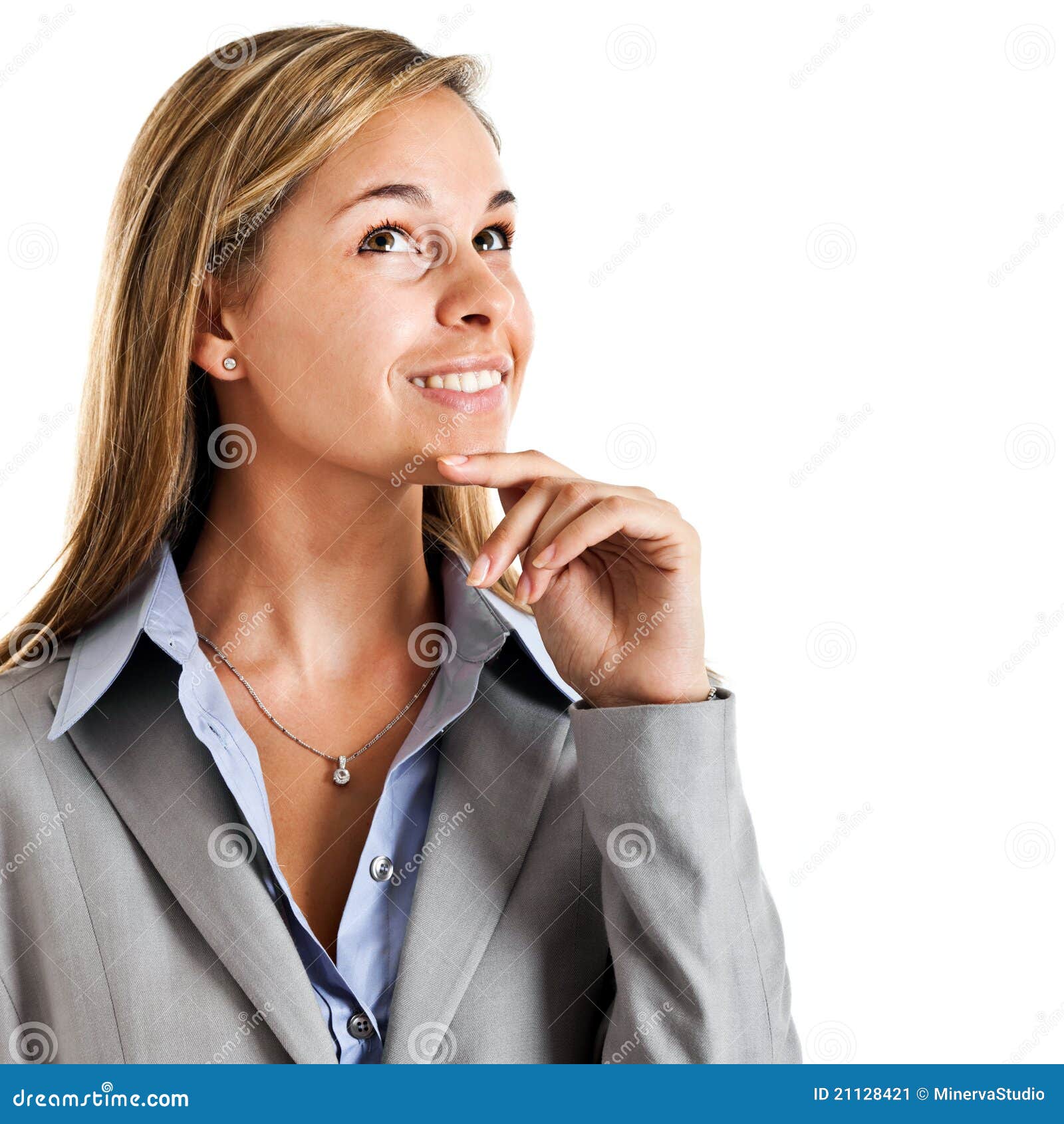 Thinking woman stock image. Image of young, contemplating - 21128421