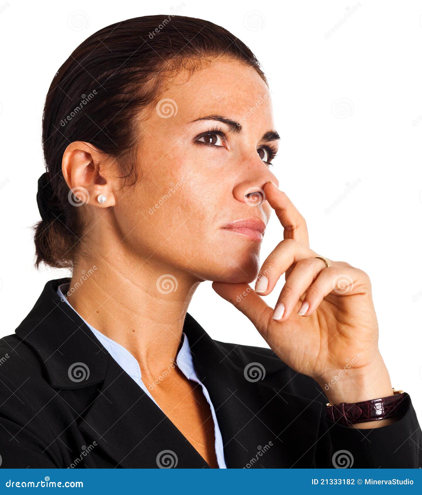 Thinking woman stock photo. Image of female, beautiful - 21333182