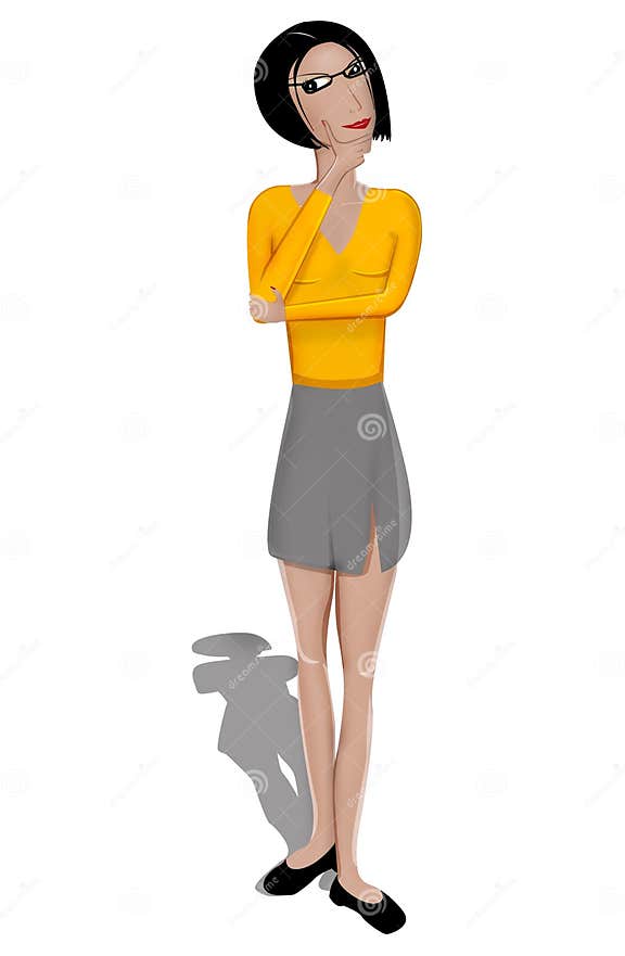 Thinking woman stock vector. Illustration of thinking, shadow - 247096
