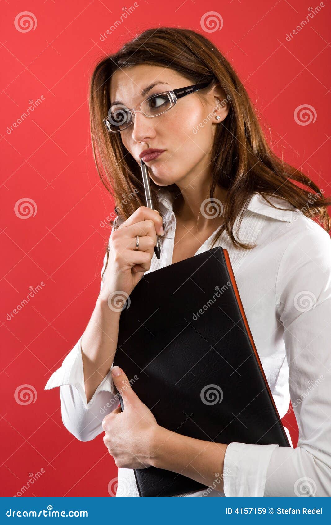 Thinking woman stock image. Image of woman, uncertainty - 4157159