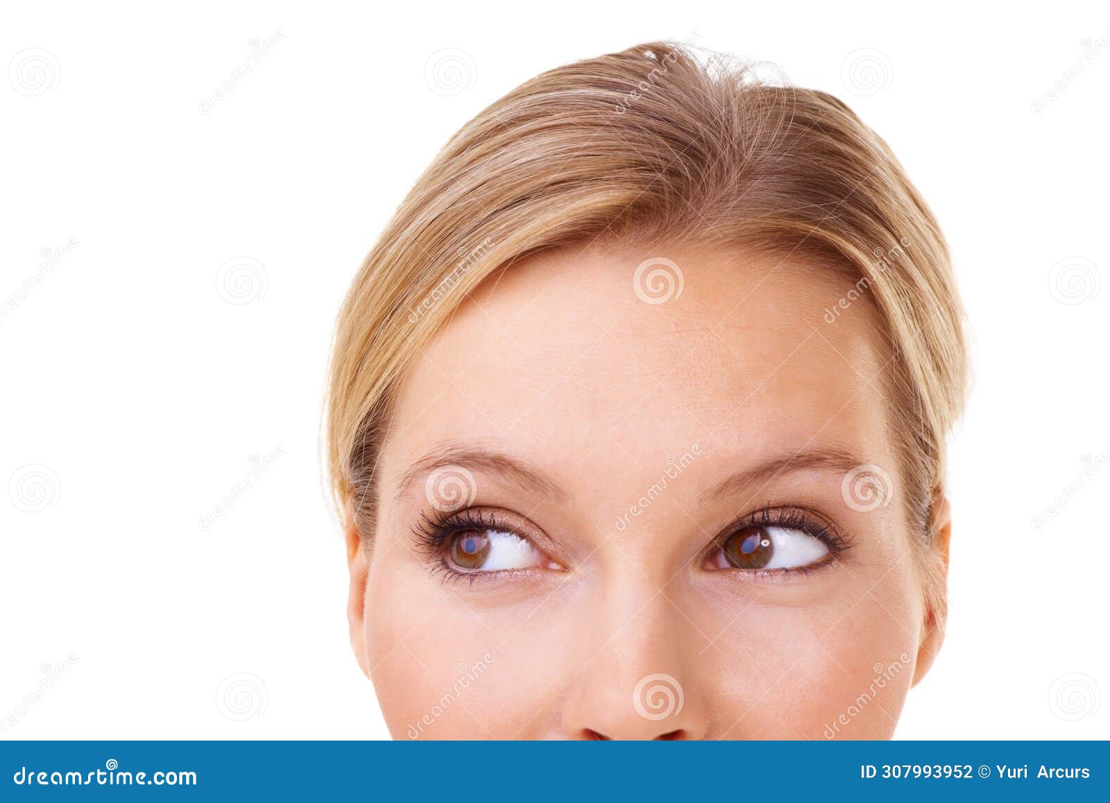 Thinking, Woman and Half of Face with Eyes for Planning or Memory of ...