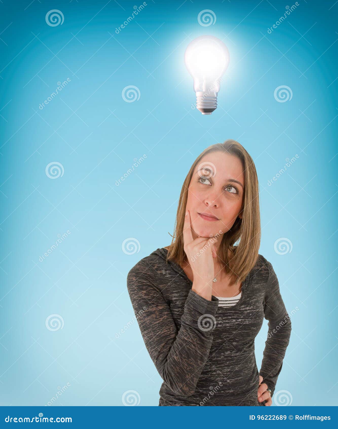Bright Idea stock image. Image of finger, creative, face - 96222689