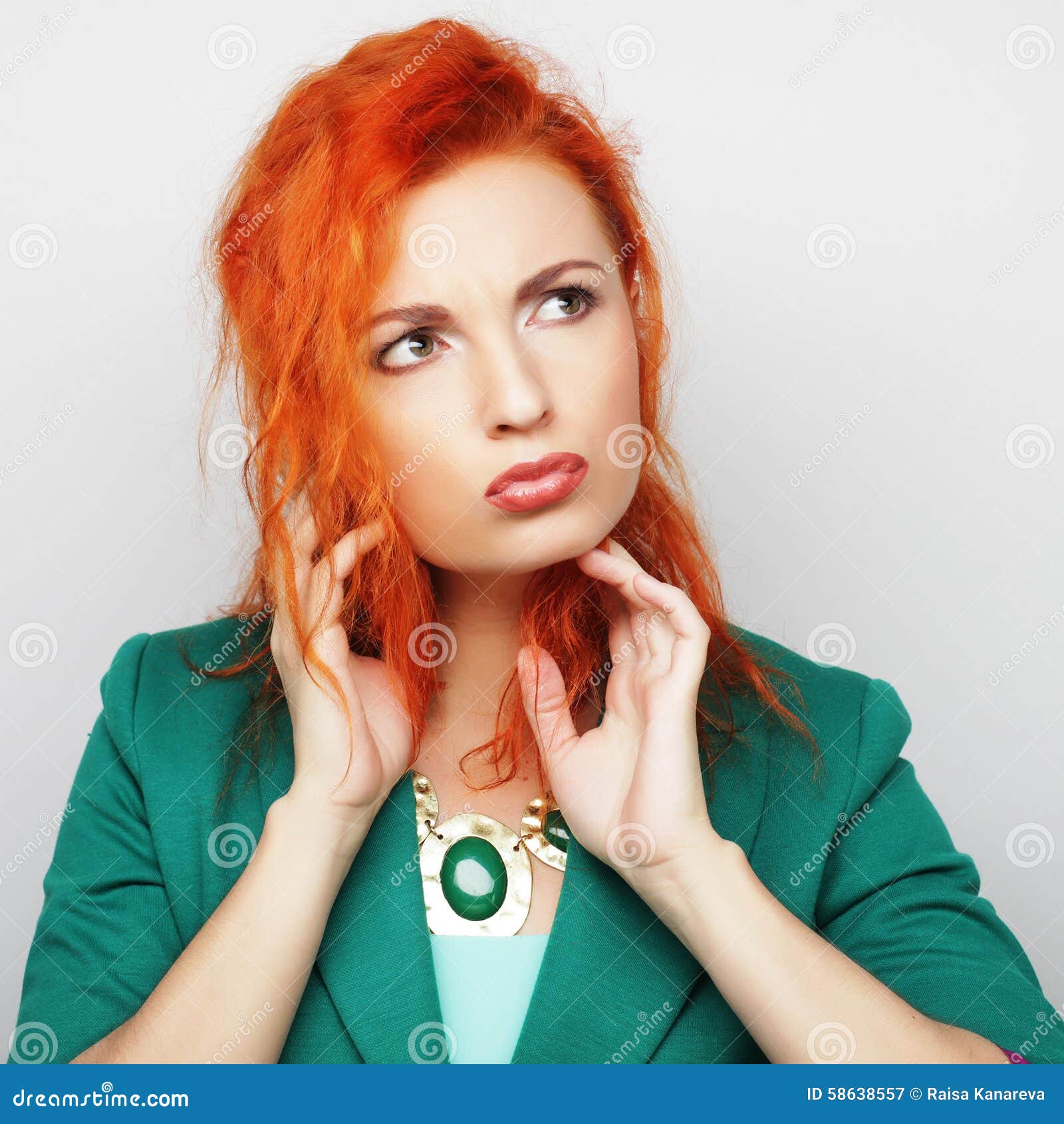 Thinking Woman Pondering Over Something Stock Image - Image of ...