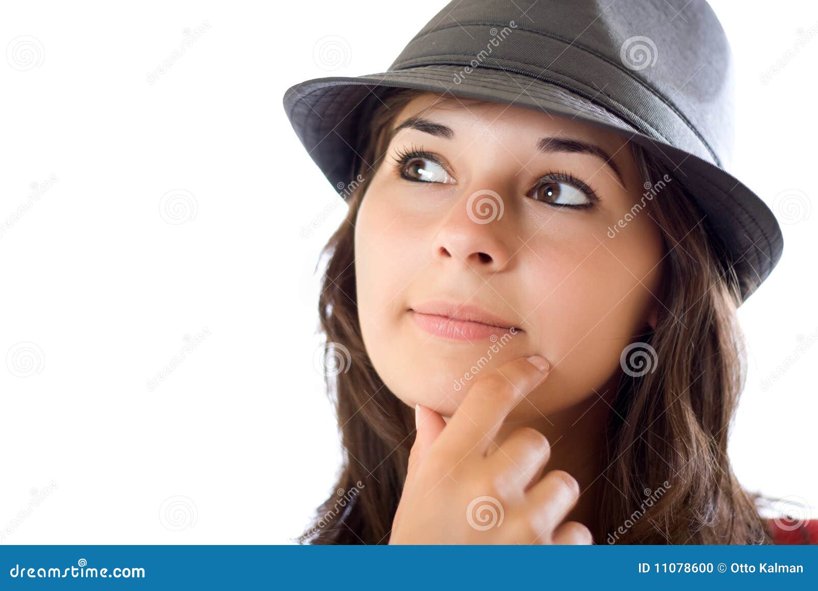 Thinking woman portrait stock photo. Image of babe, lovely - 11078600
