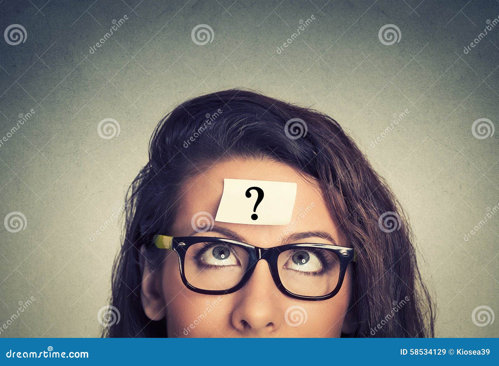 Thinking Woman with Question Mark Stock Image - Image of contemplate ...