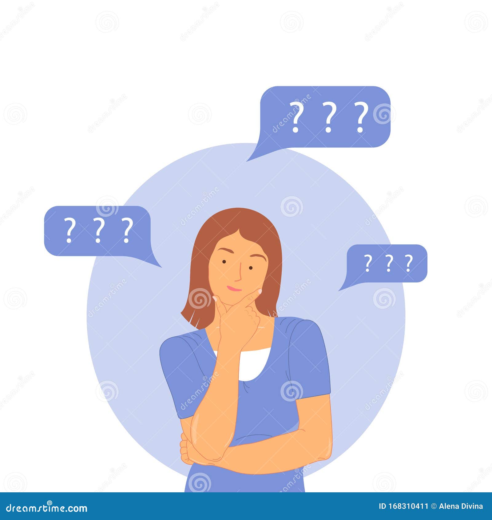 Thinking woman 1 stock vector. Illustration of girl - 168310411