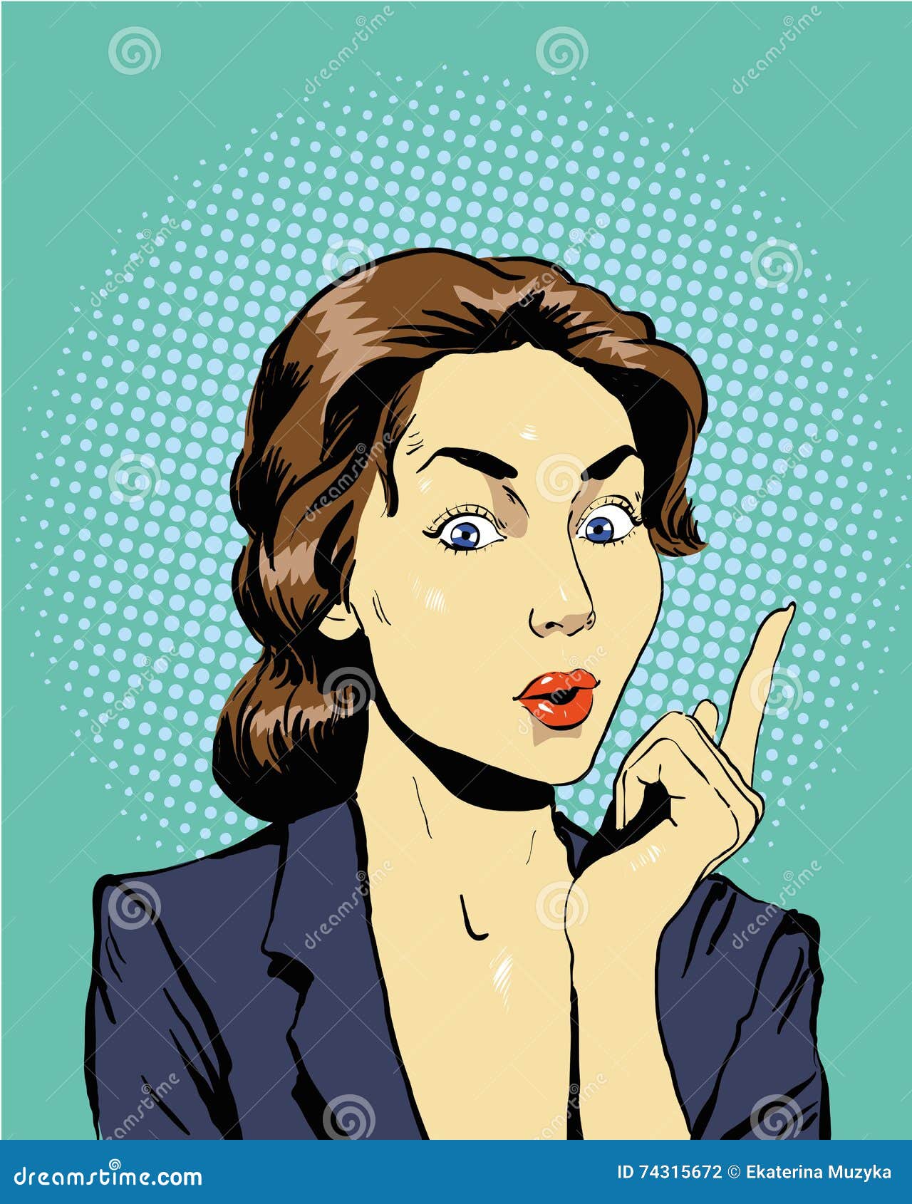 Thinking Woman. Vector Illustration in Retro Pop Art Comic Style Stock ...