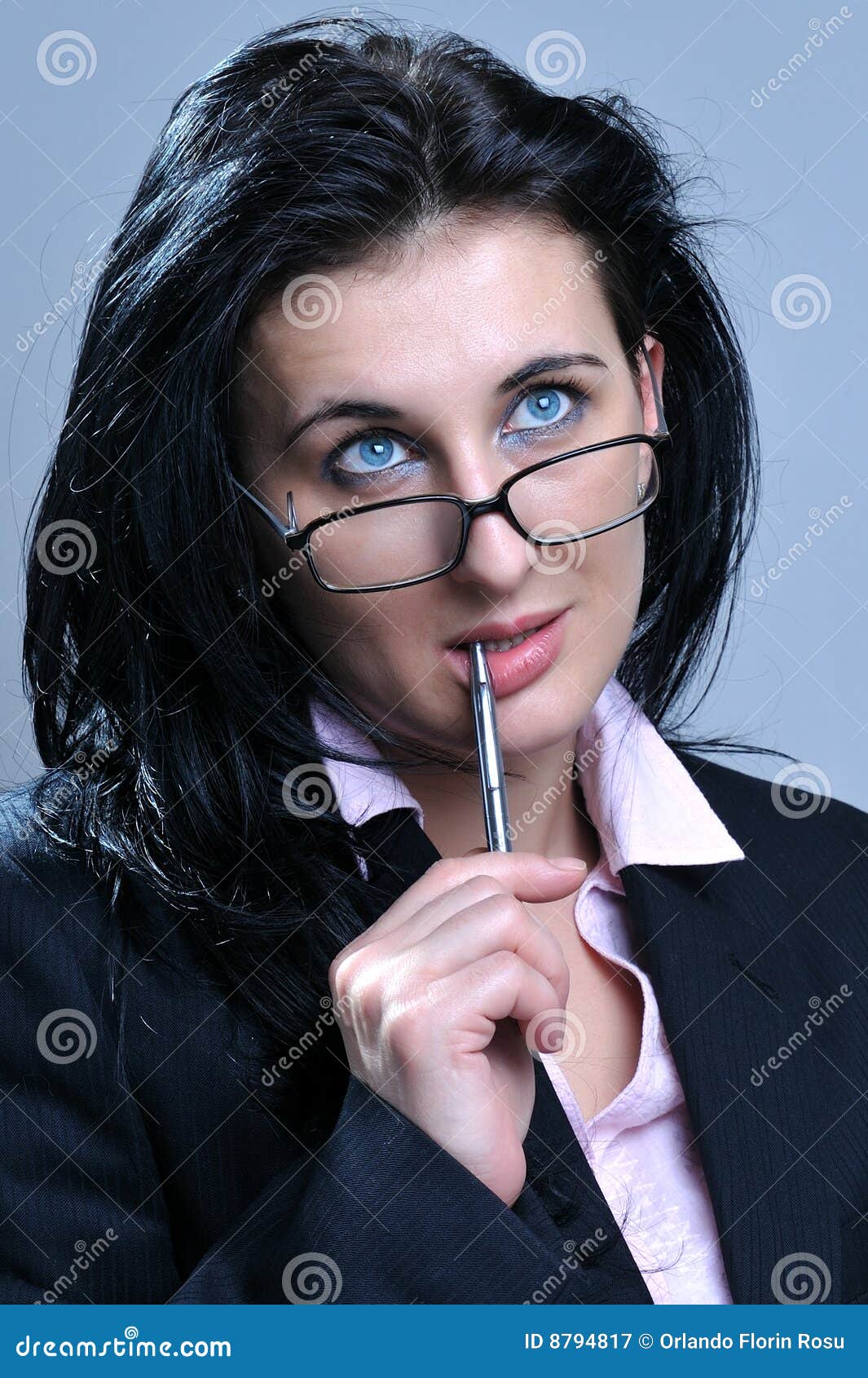 Thinking women stock image. Image of glasses, businesswomen - 8794817