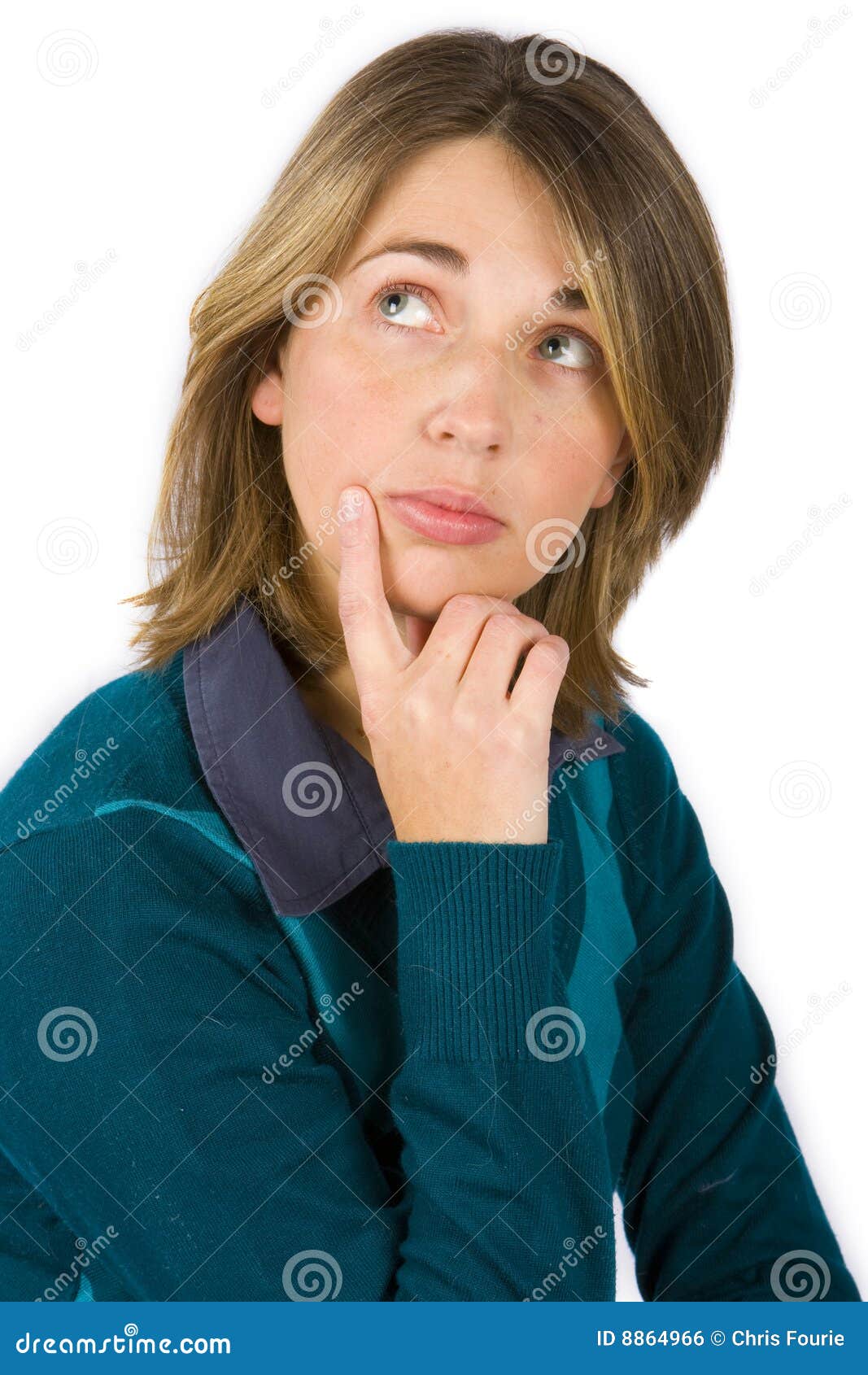 Thinking Women stock photo. Image of mind, blue, ponder - 8864966