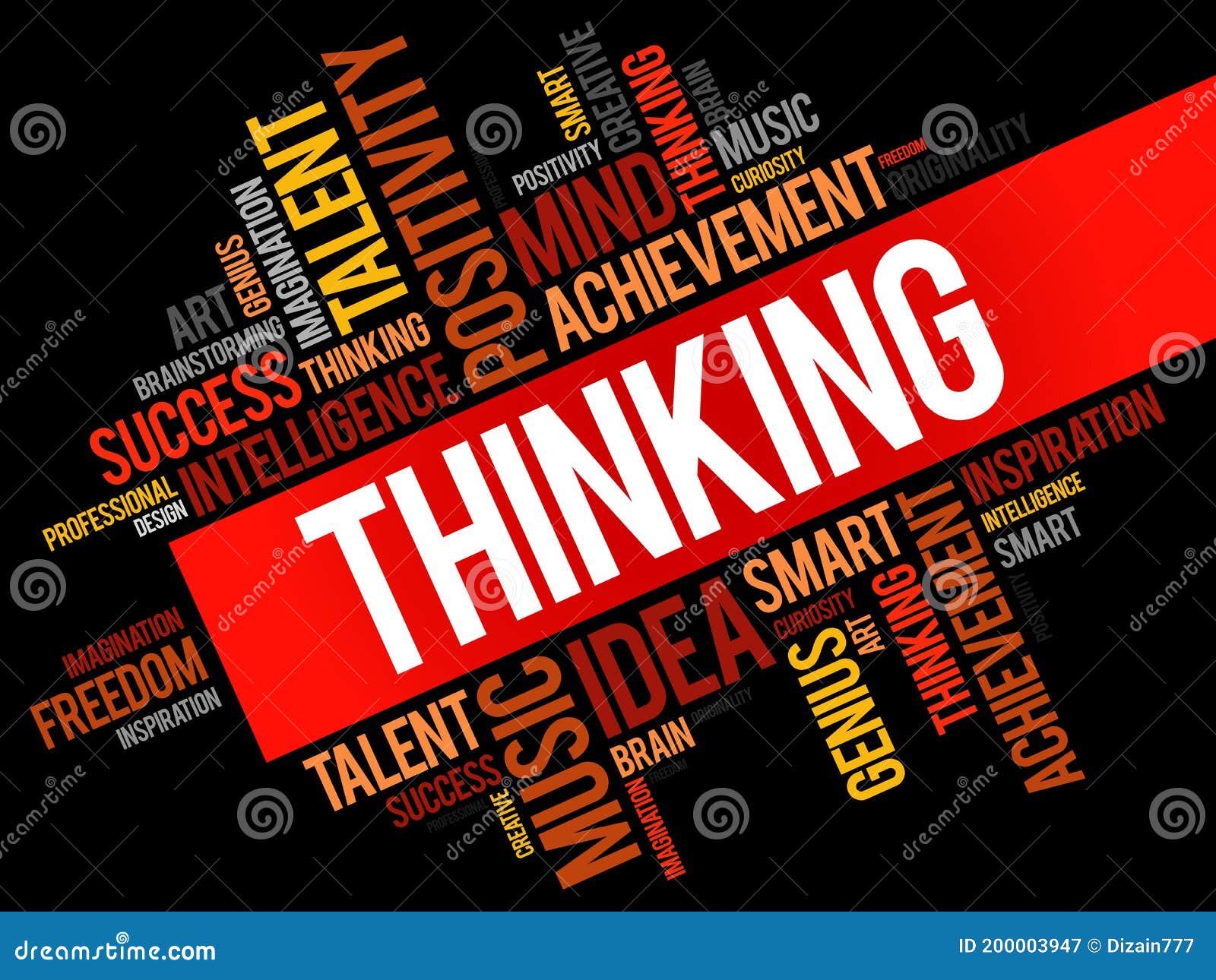 Thinking Word Cloud Collage Stock Illustration - Illustration of idea ...