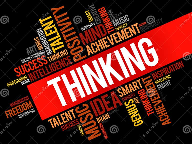 Thinking Word Cloud Collage Stock Illustration - Illustration of idea ...