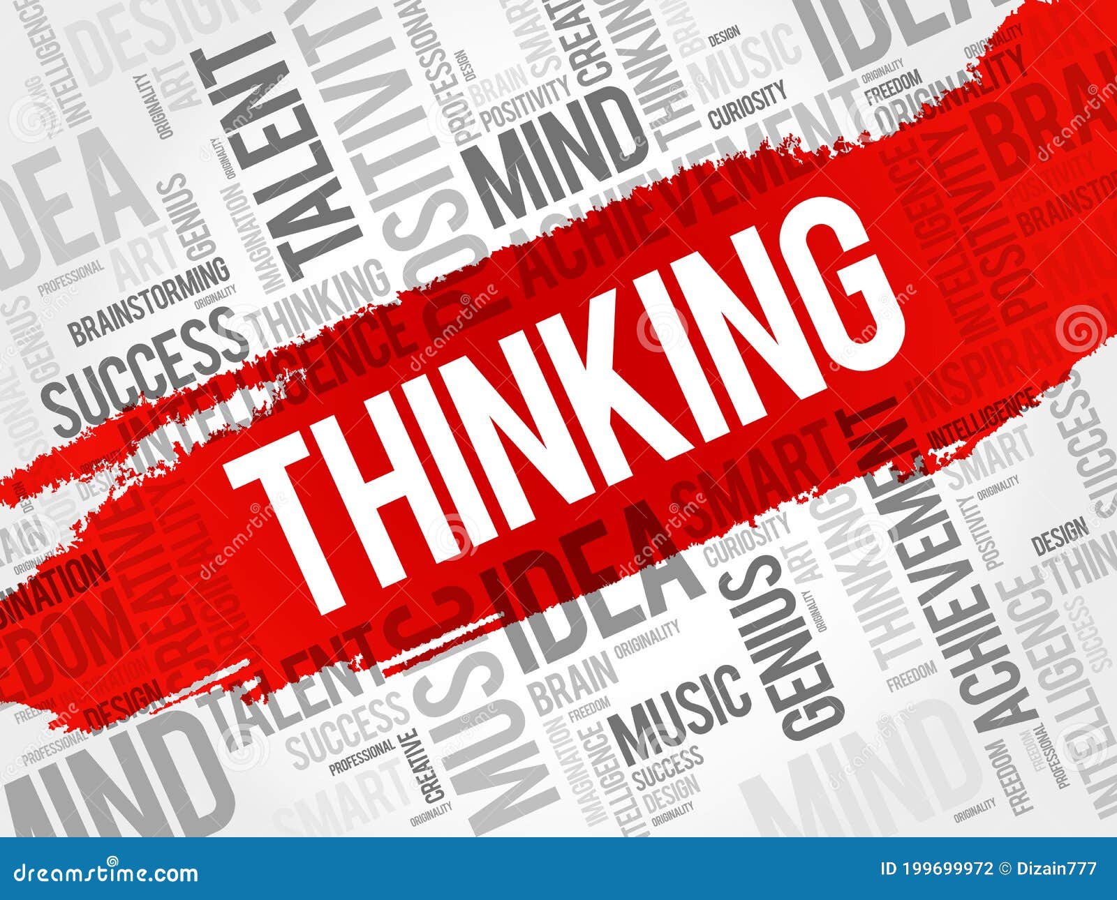 Thinking Word Cloud Collage Stock Illustration - Illustration of ...