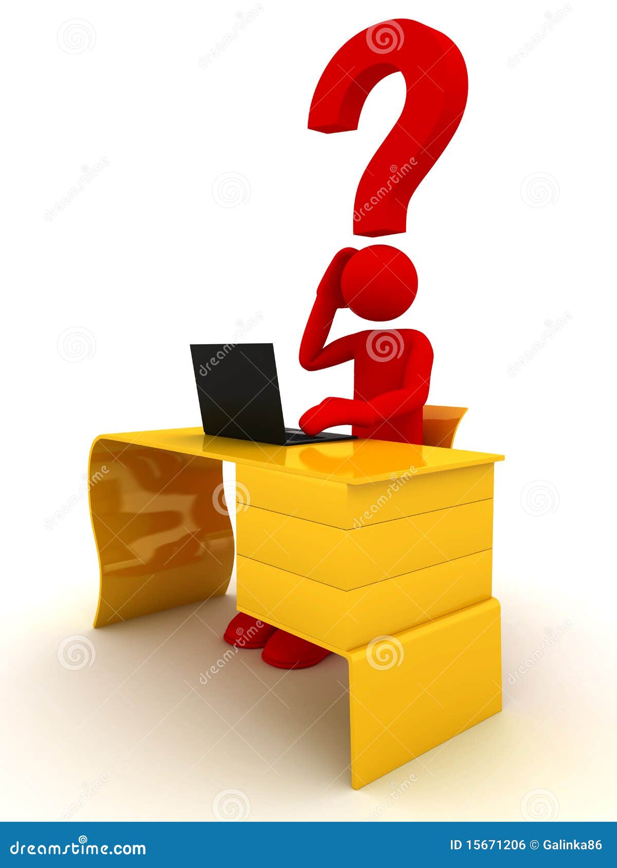 Thinking worker stock illustration. Illustration of business - 15671206