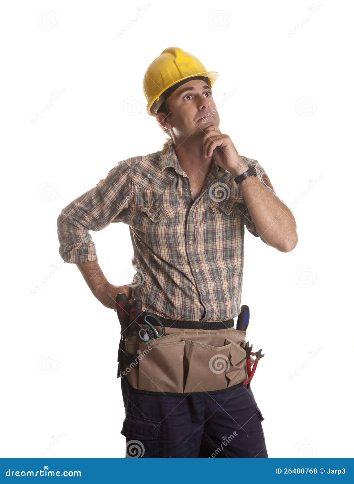 Thinking worker stock photo. Image of industry, equipment - 26400768