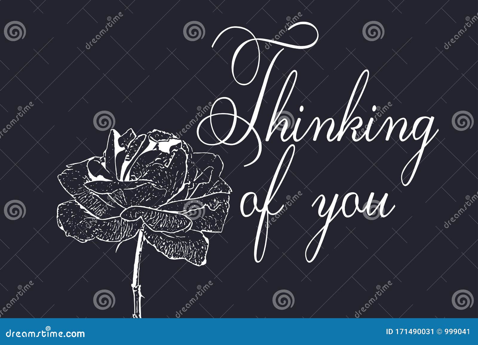 Thinking of You - Card. Flower Rose. Vector Eps10 Stock Vector ...