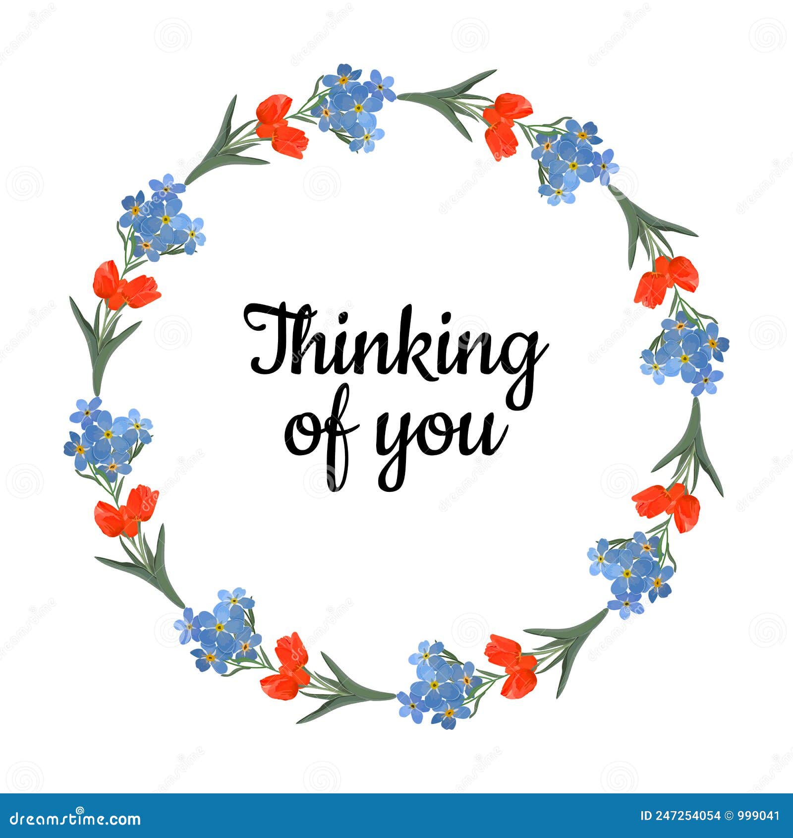Thinking of You - Card. Vector Stock Illustration Eps10. Stock Vector ...