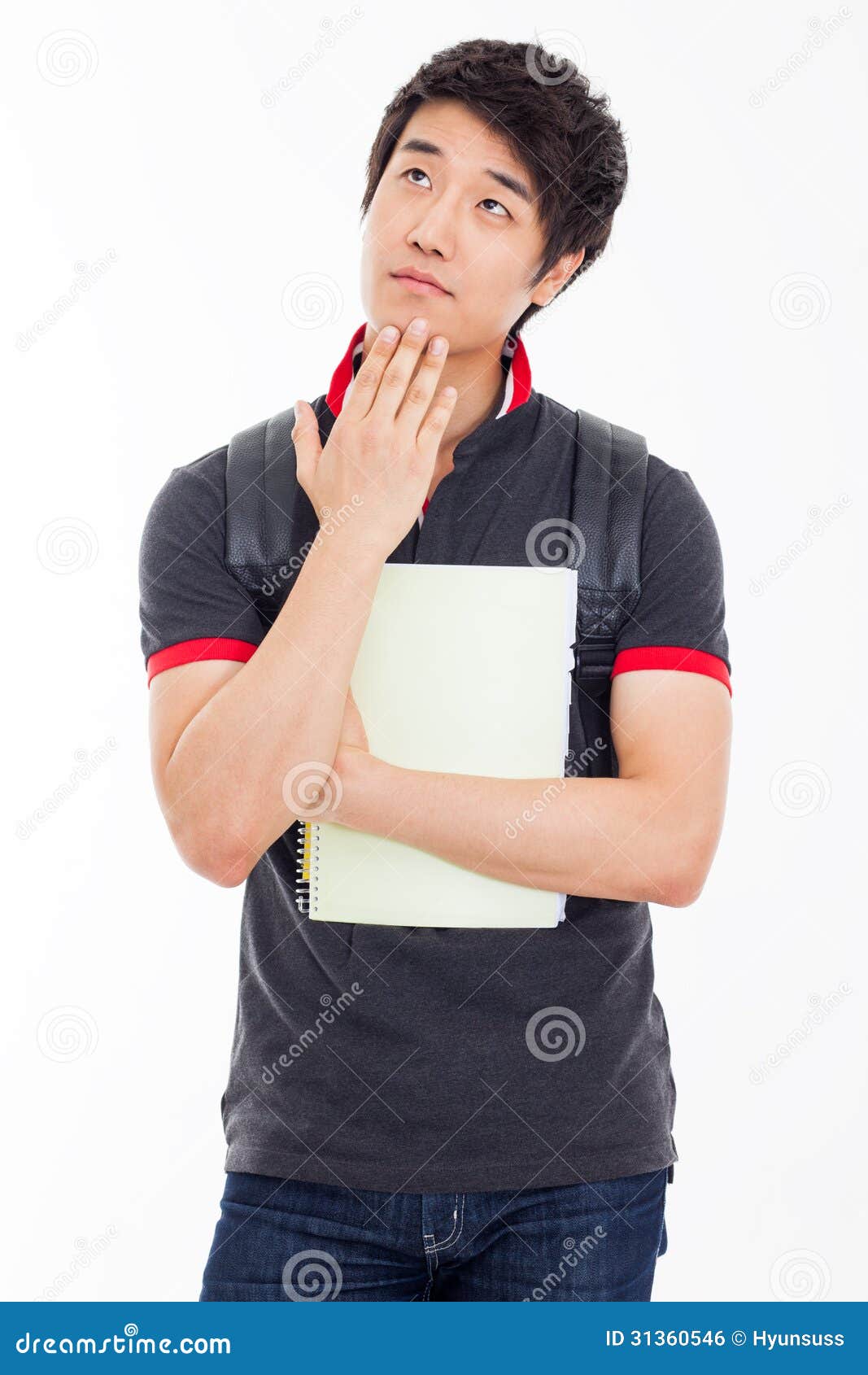 Thinking Young Asian Student. Stock Photo - Image of model, asian: 31360546