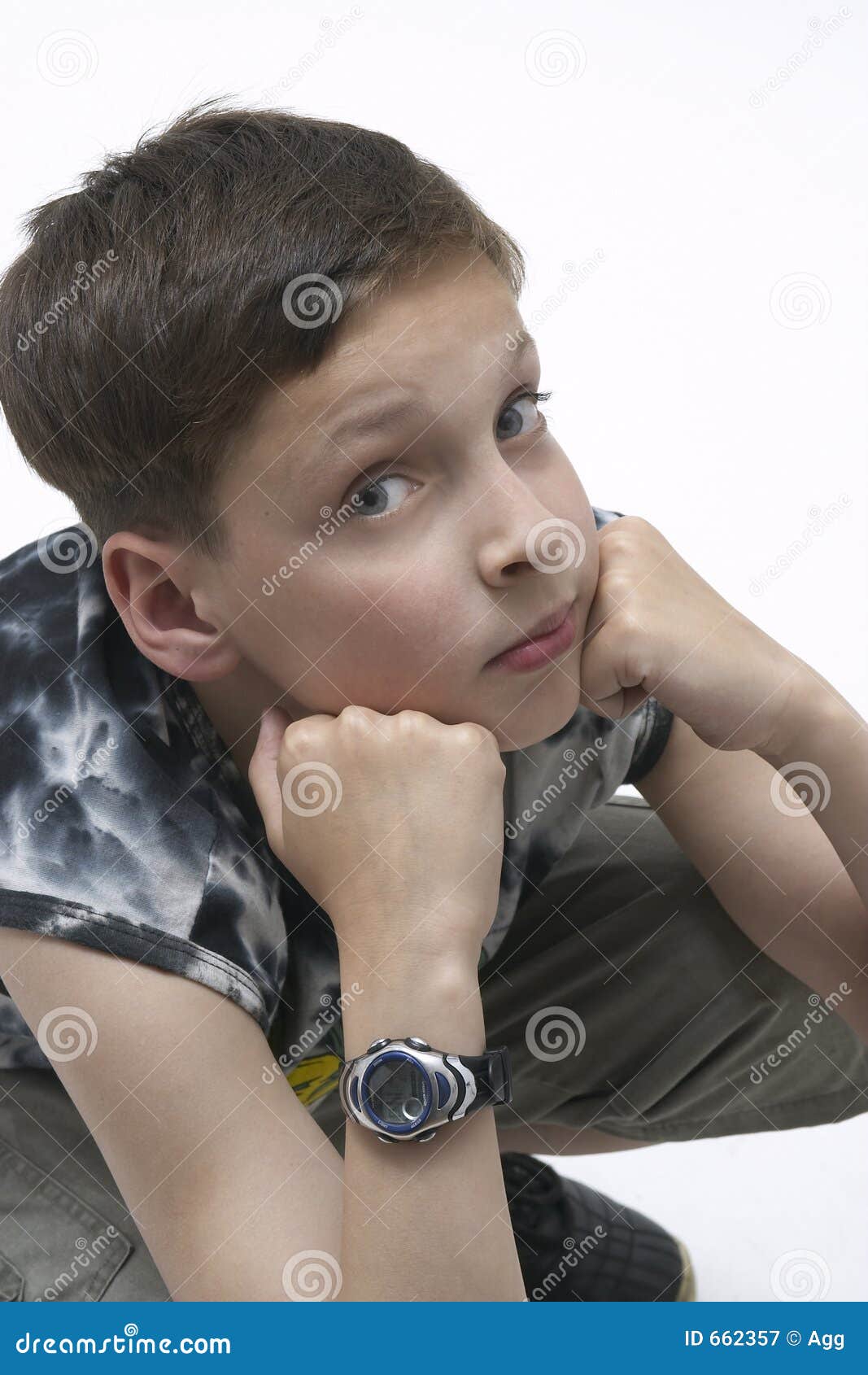 Thinking young boy stock image. Image of male, play, joyful - 662357