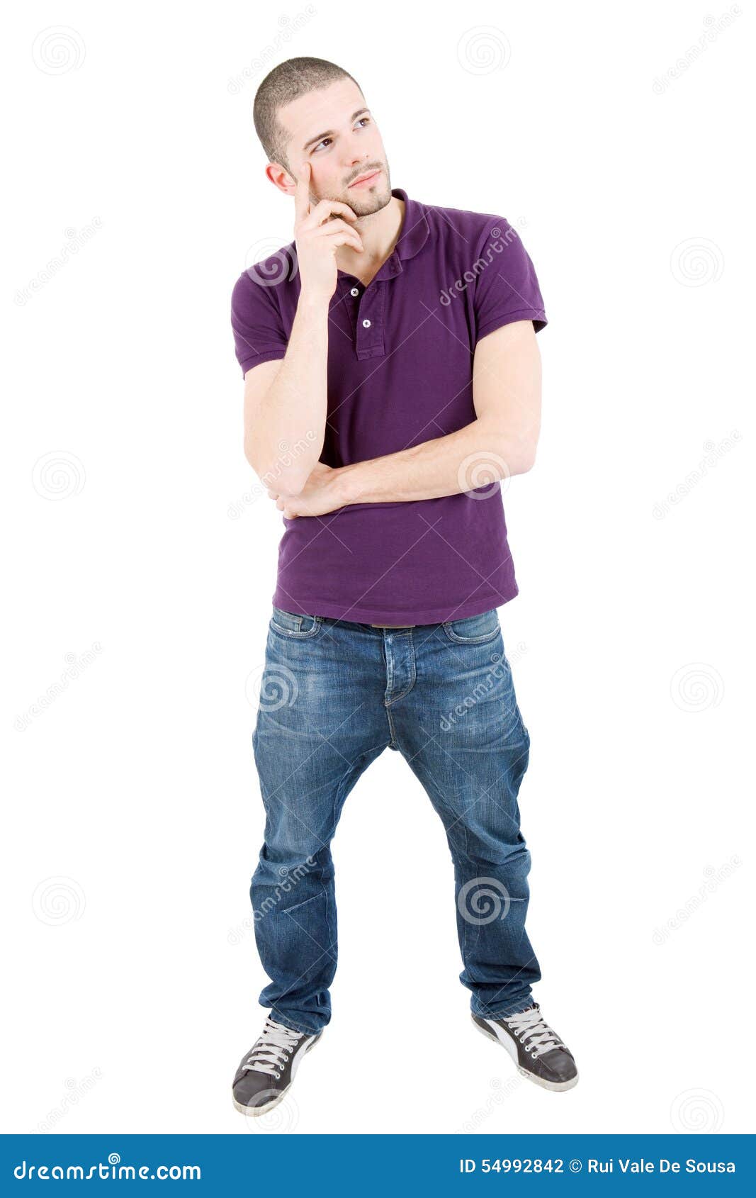 Thinking stock photo. Image of casual, full, expression - 54992842