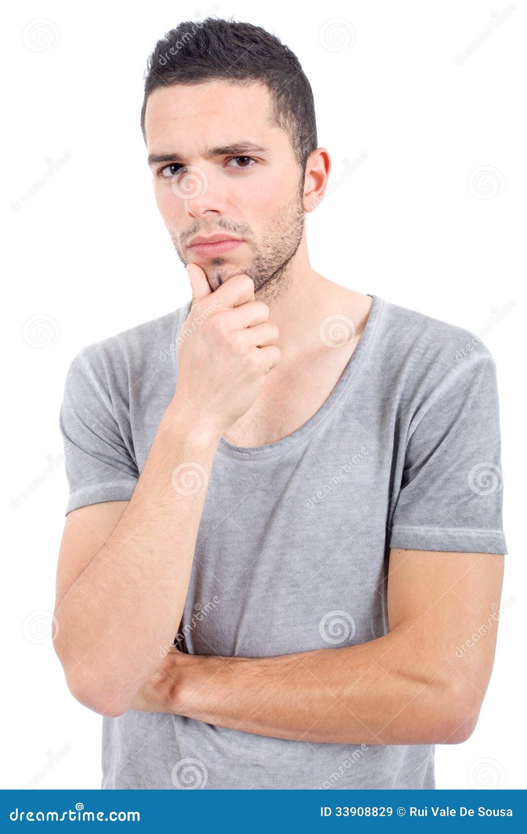 Thinking stock image. Image of beauty, satisfaction, smile - 33908829