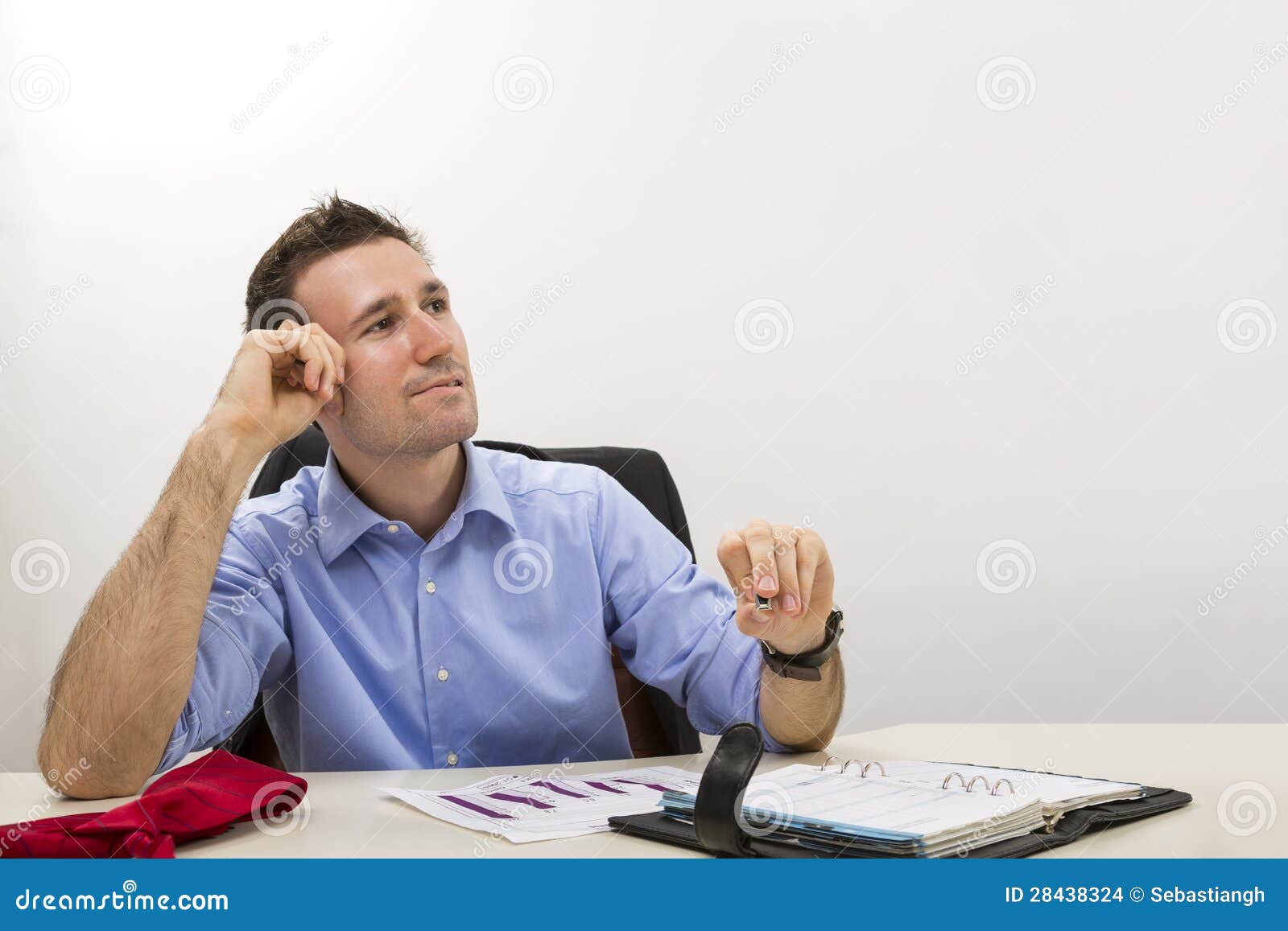 Thinking Young Entrepreneur at Office Stock Photo - Image of look ...