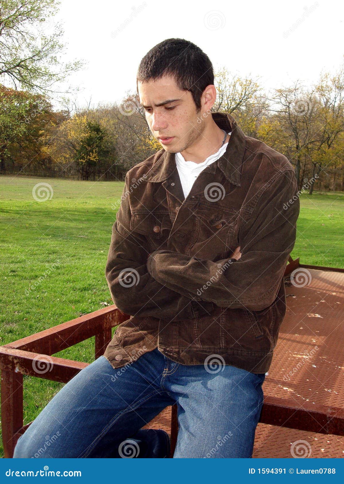 Thinking Young Man stock image. Image of intense, isolated - 1594391