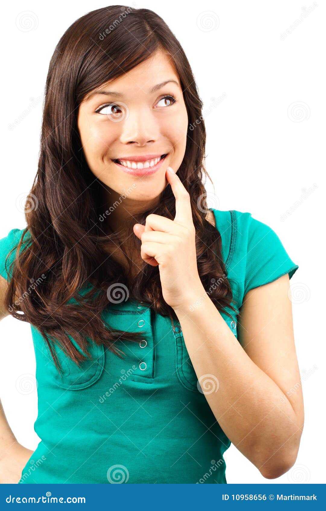 Thinking young woman stock photo. Image of green, attractive - 10958656