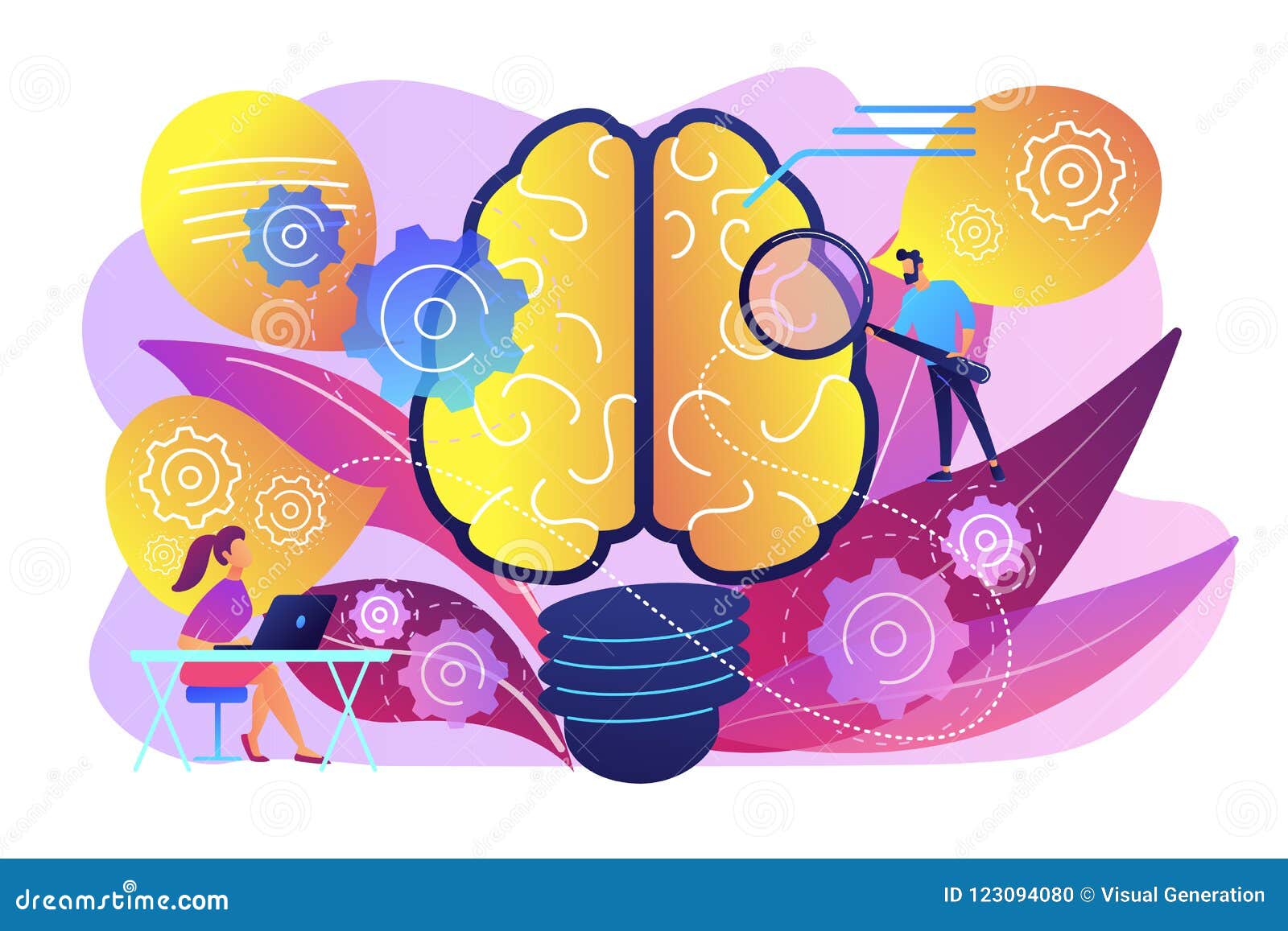 Thinkng Concept Vector Illustration. Stock Vector - Illustration of ...