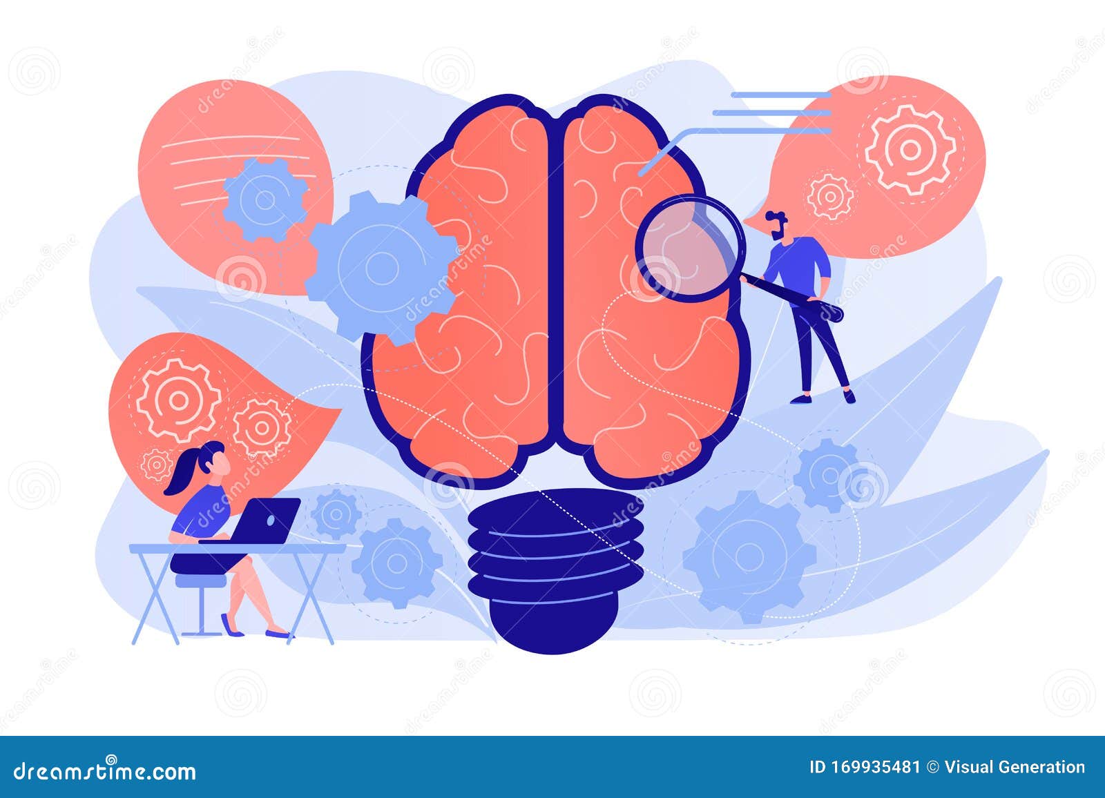 Thinkng Concept Vector Illustration. Stock Vector - Illustration of ...