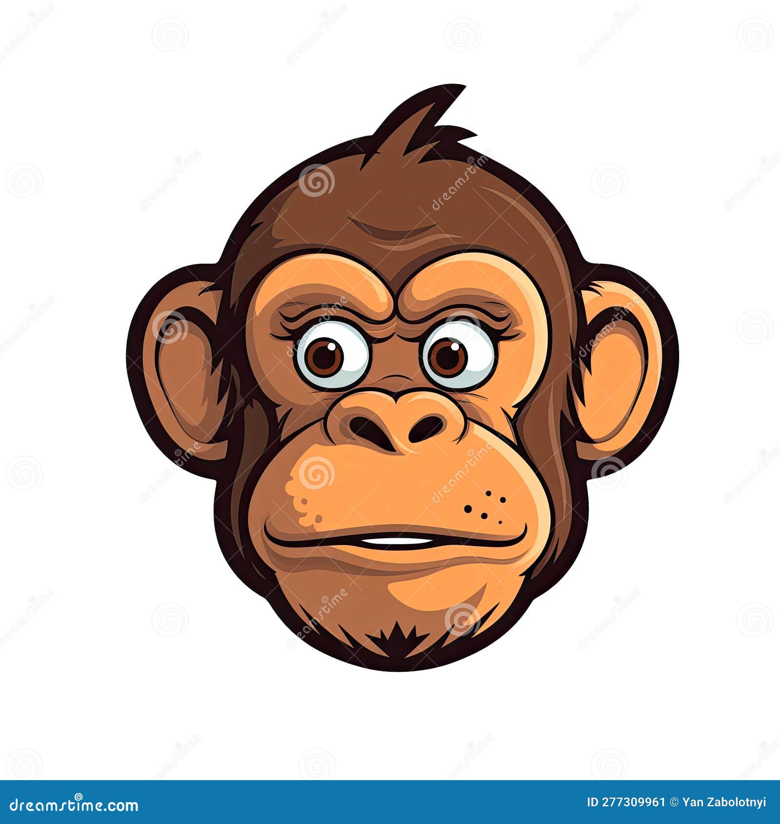 Thinks Monkey Face Sticker on Isolated Tansparent Background, Png, Logo ...