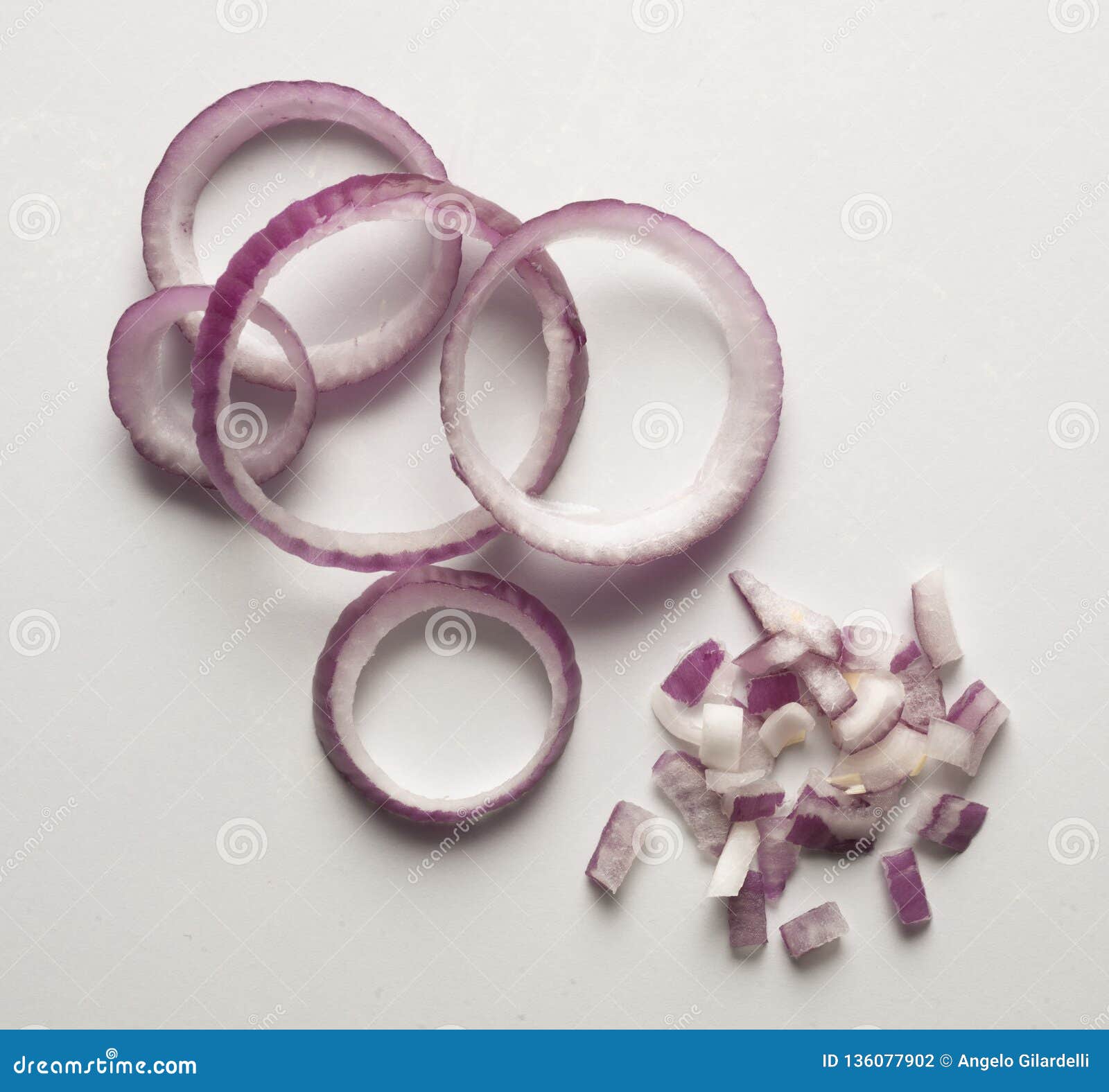 Thinly cut onion stock photo. Image of uncooked, recipe - 136077902