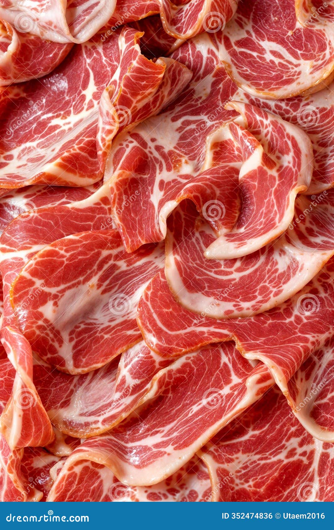 Coppa Slices Forming an Appealing Culinary Background Stock Photo ...