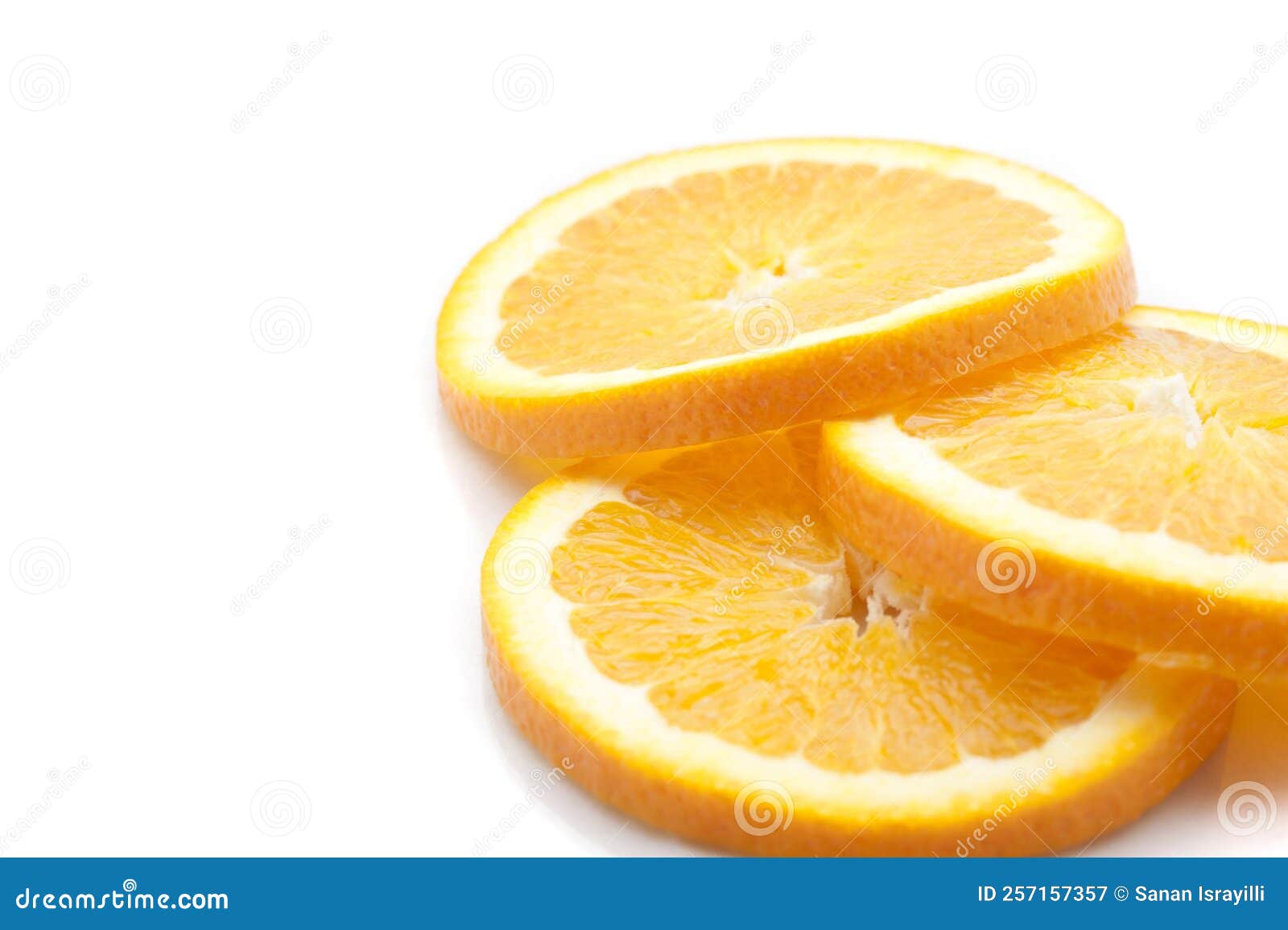 Thinly sliced fresh orange stock image. Image of diet - 257157357