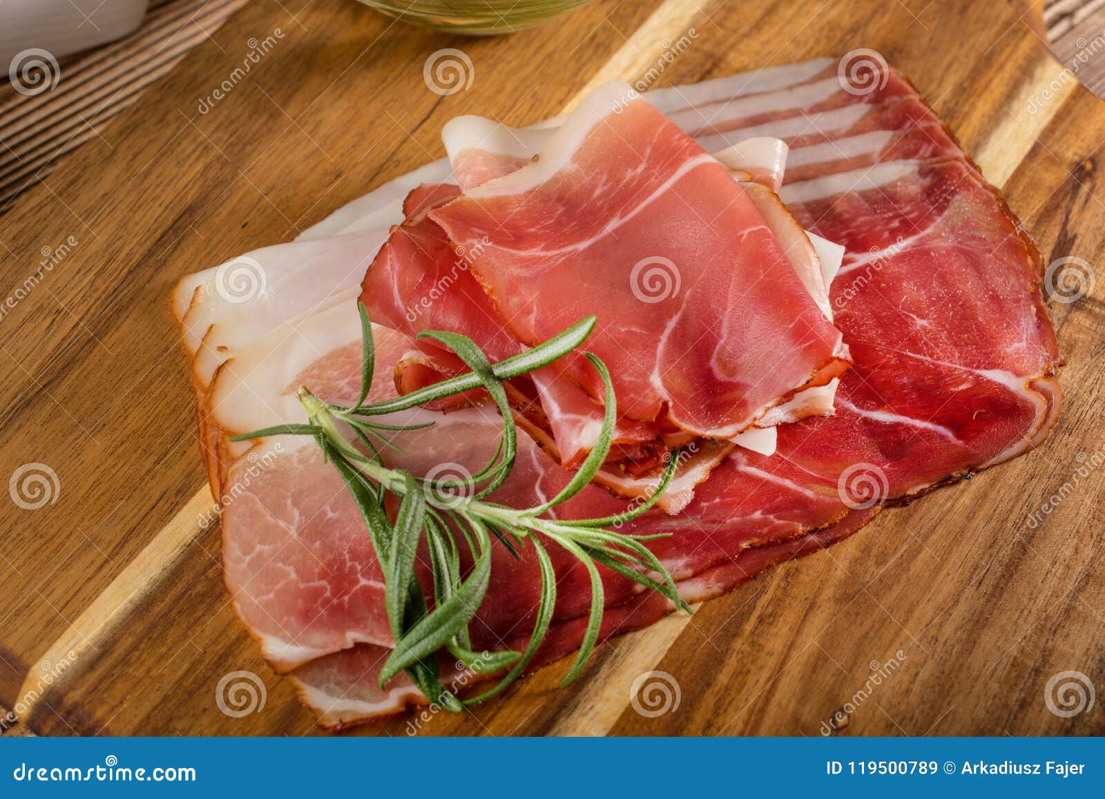 Thinly Sliced German Black Forest Ham. Stock Image - Image of wooden ...