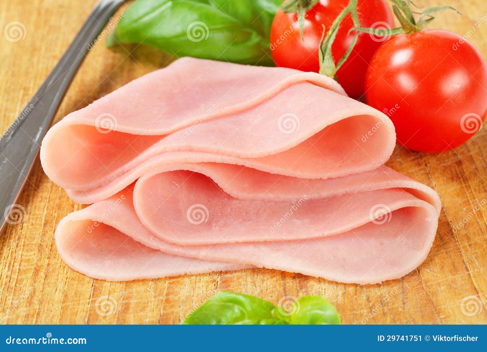 Thin slices of ham stock image. Image of herb, salty - 29741751