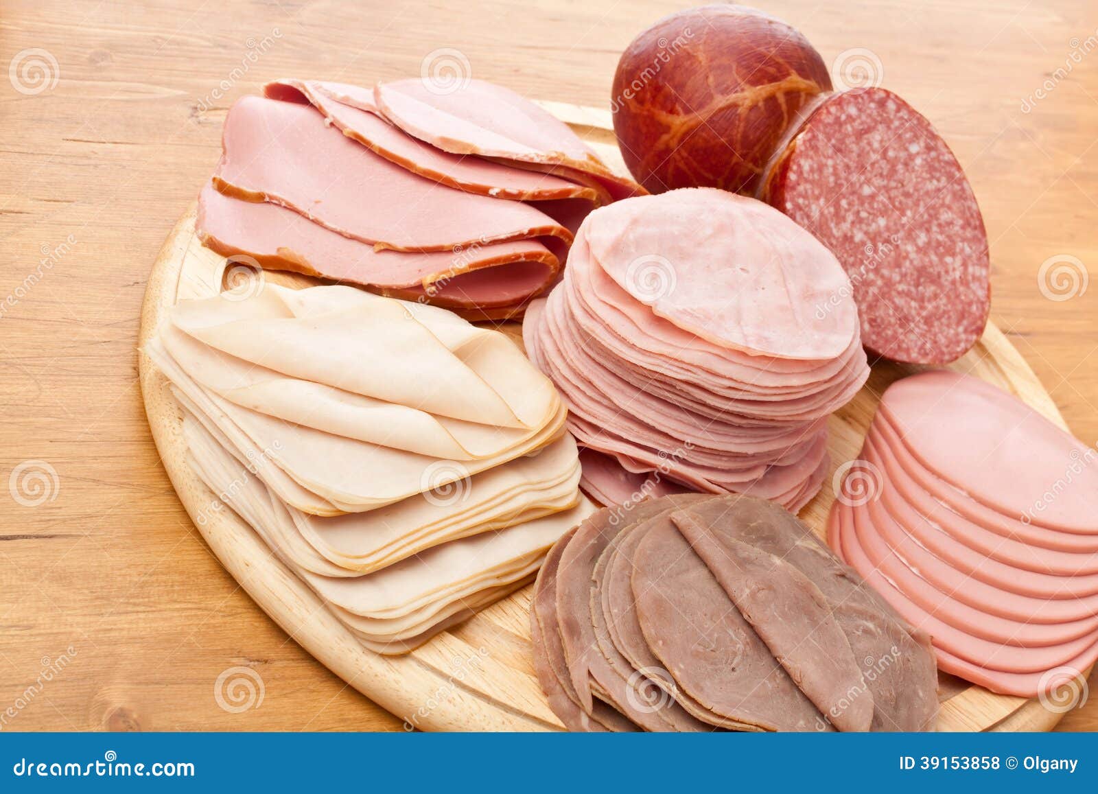Thinly Sliced Meat on White Background Stock Photo - Image of roast ...