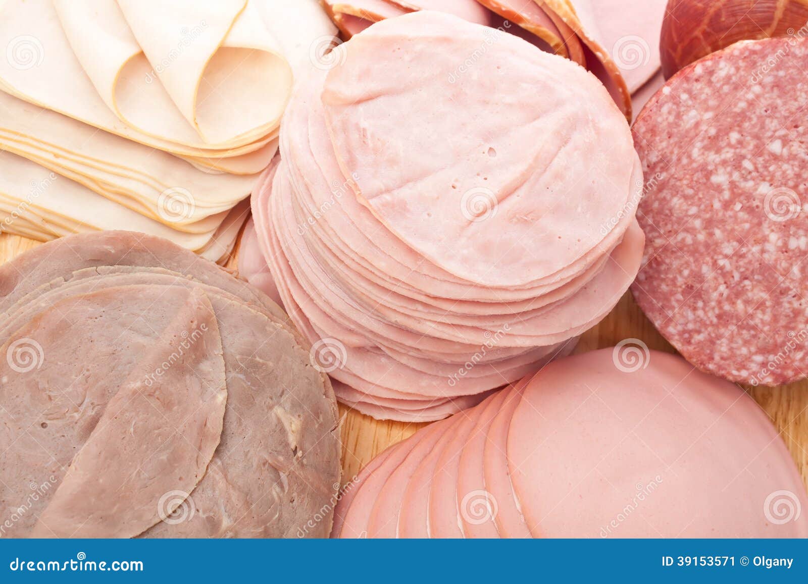 Thinly Sliced Meats on White Background Stock Image - Image of beef ...