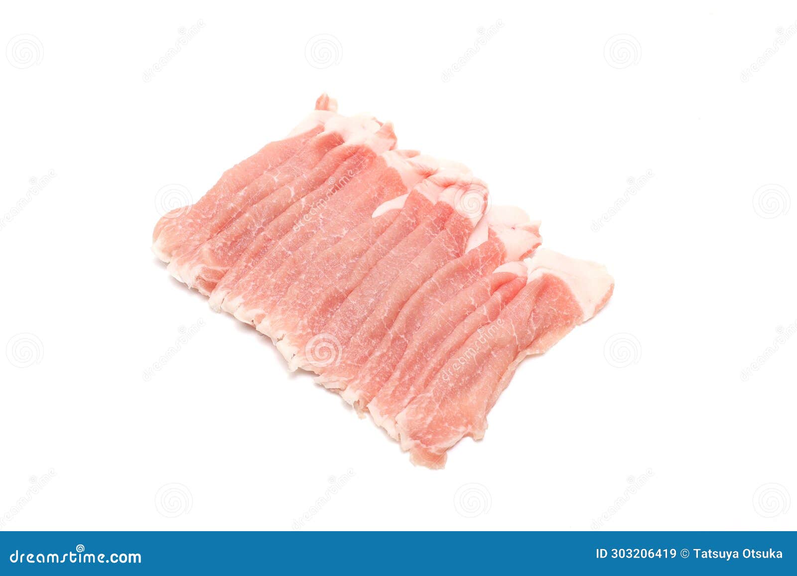 Thinly Sliced Raw Pork Isolated on a White Background Stock Image ...