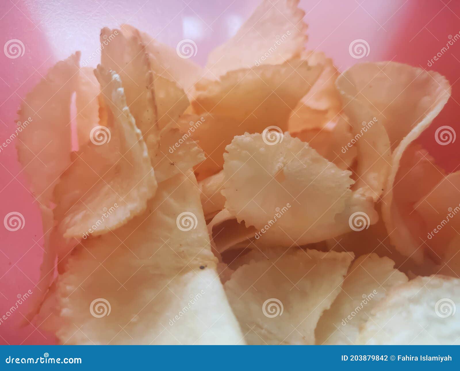 Thinly Sliced Tapioca Frying in Coconut Oil with Various Spices Stock ...