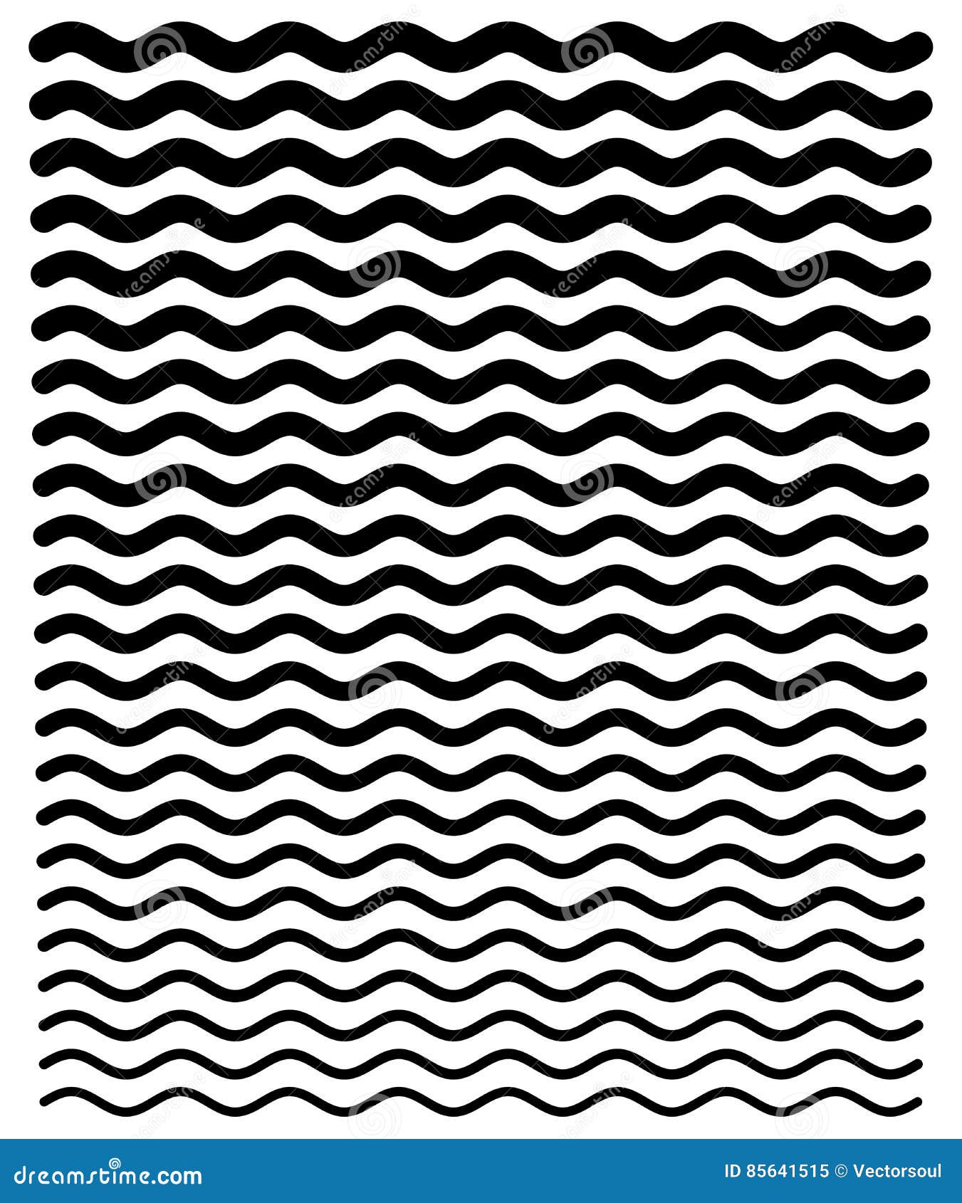 Thinner And Thicker Wavy, Zig-zag Horizontal Line Elements Cartoon ...