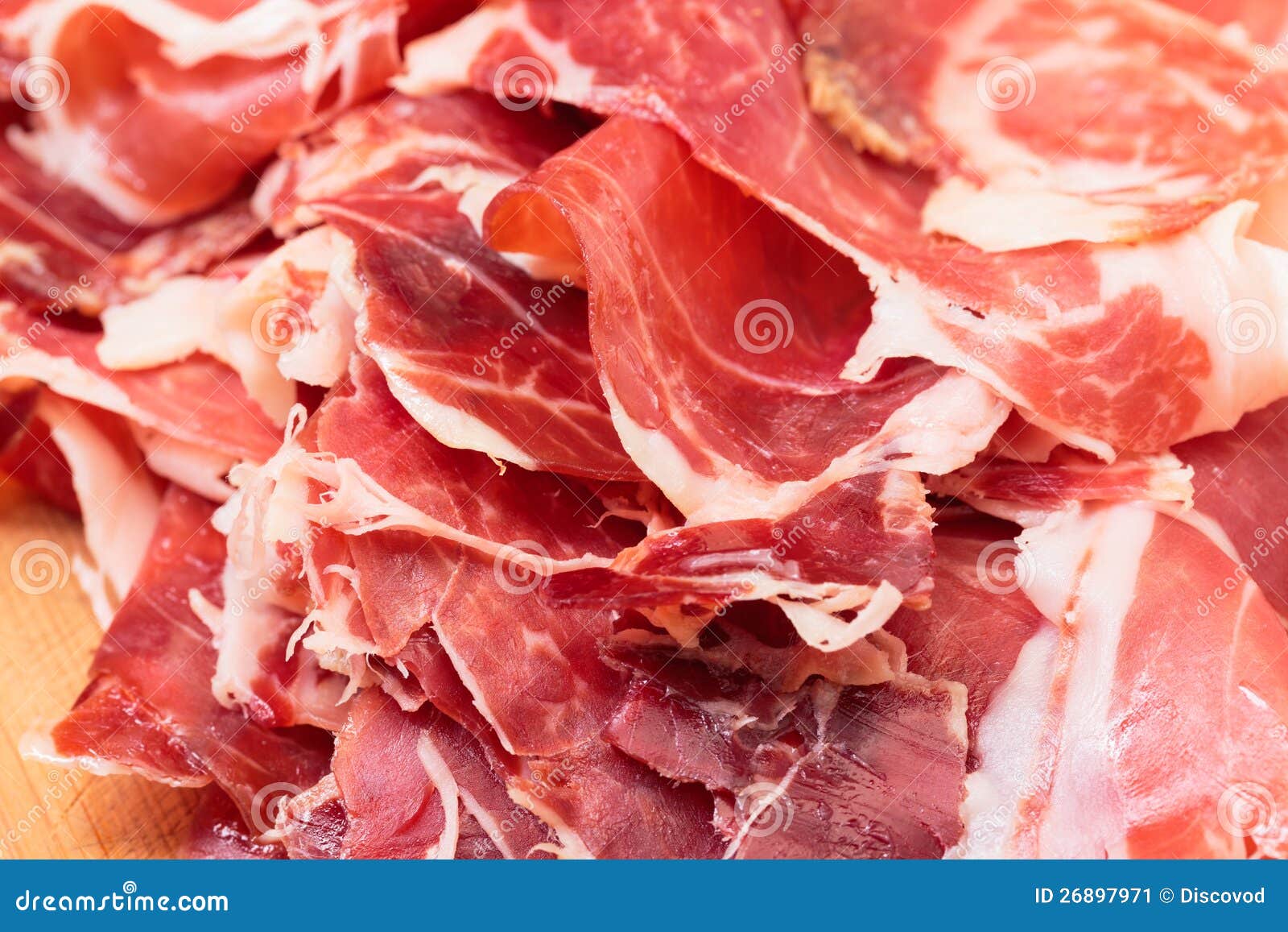Thiny Sliced Spanish Jamon stock image. Image of delicious - 26897971