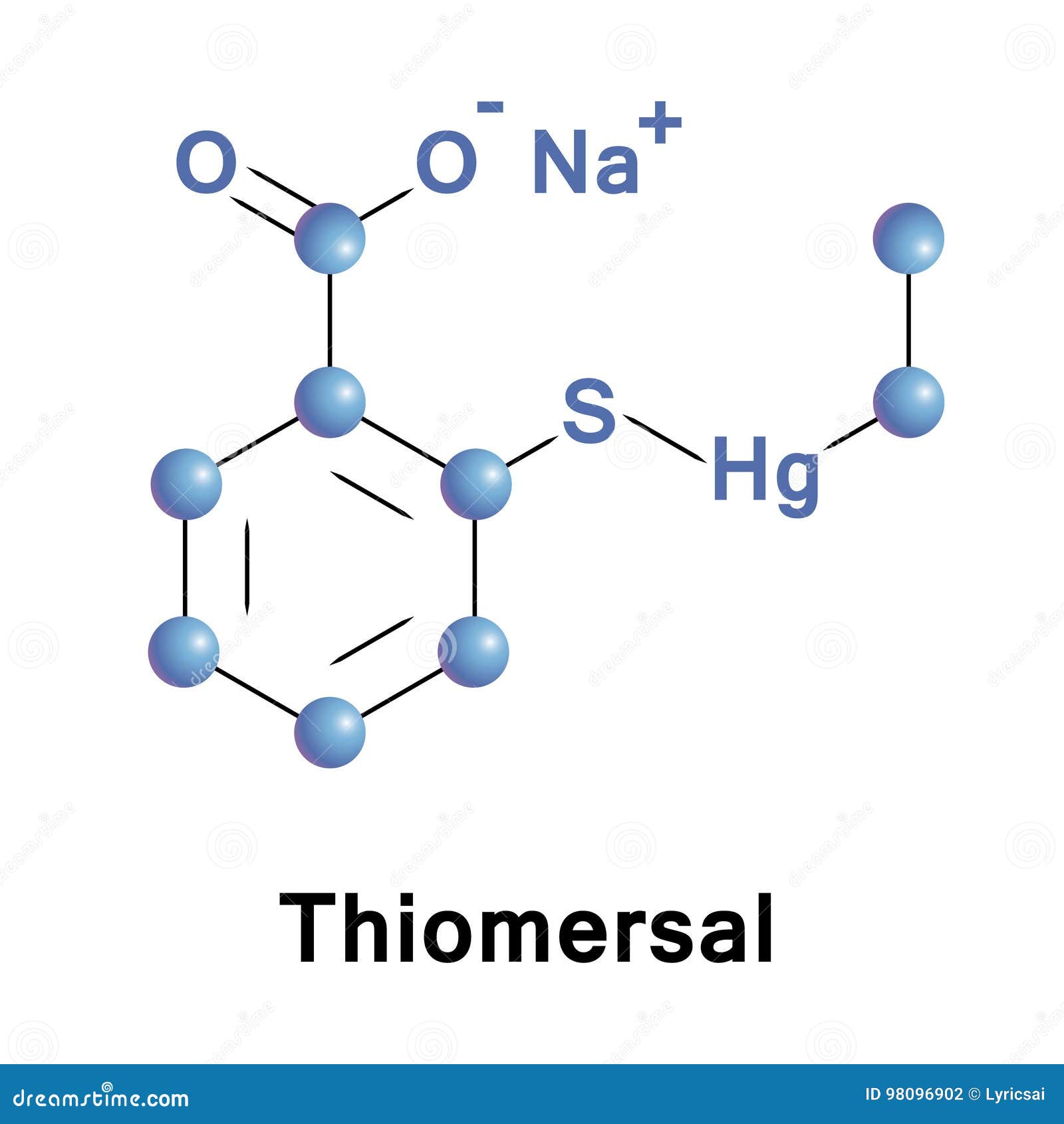 Thiomersal Organomercury Compound Stock Vector - Illustration of ...