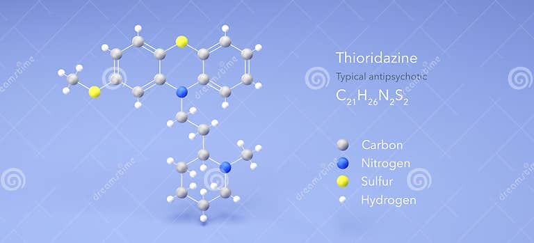 Thioridazine Molecule, Molecular Structures, Typical Antipsychotic, 3d ...