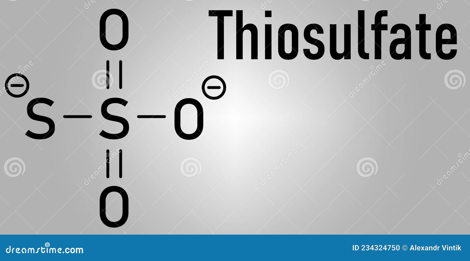 Thiosulfate Anion, Chemical Structure. Skeletal Formula Stock Vector ...