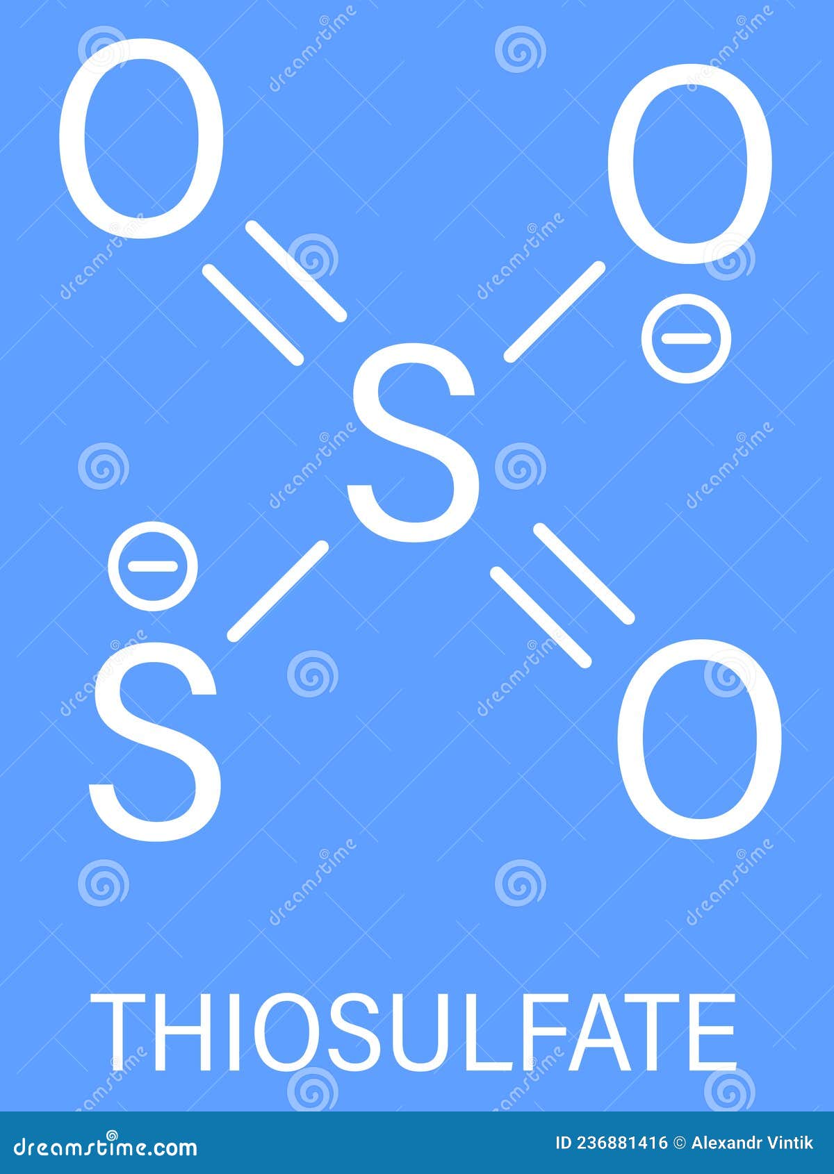 Thiosulfate Anion, Chemical Structure. Skeletal Formula Stock Vector ...