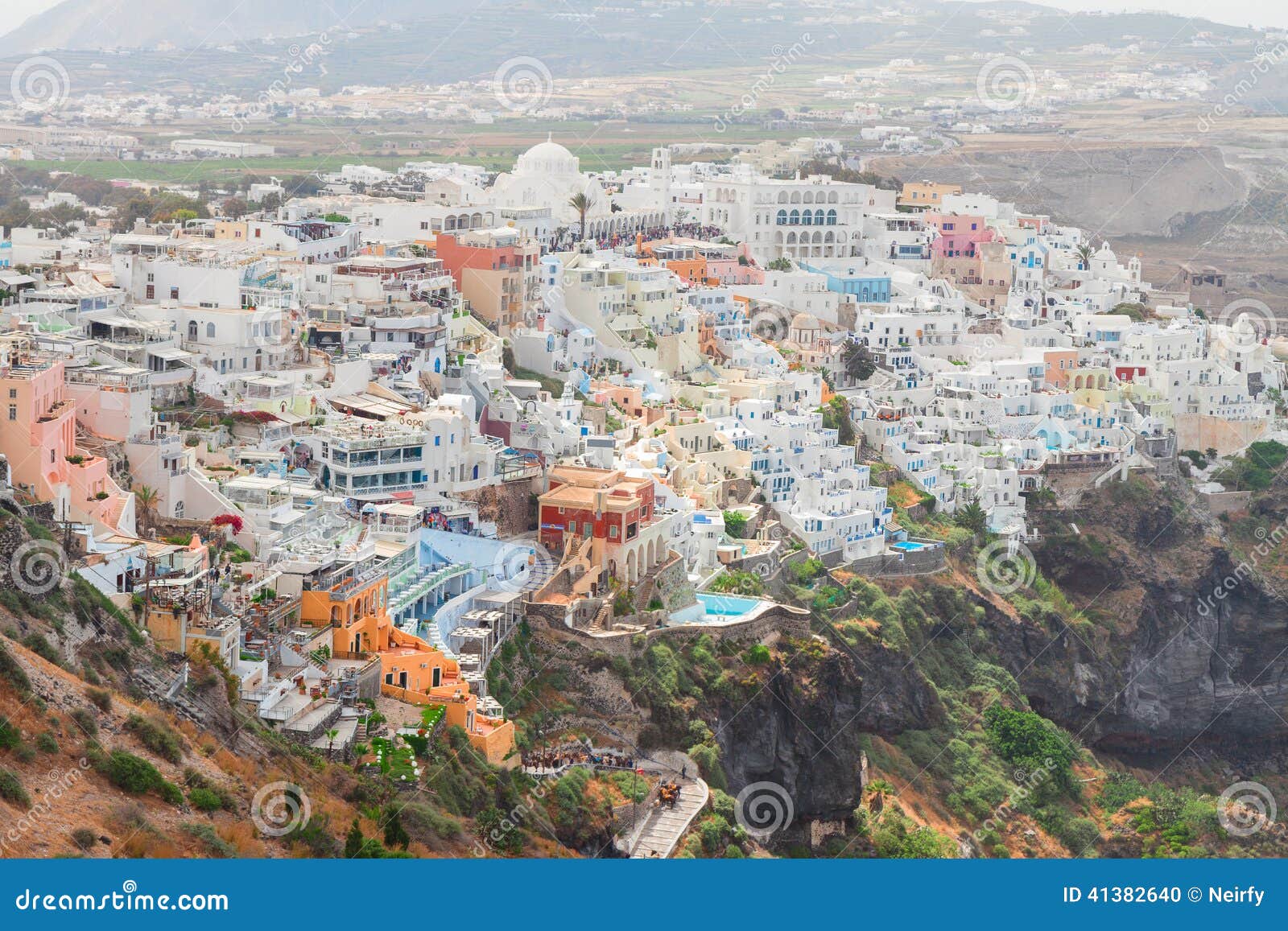 Thira, the Capital of Santorini Island Stock Photo - Image of europe ...