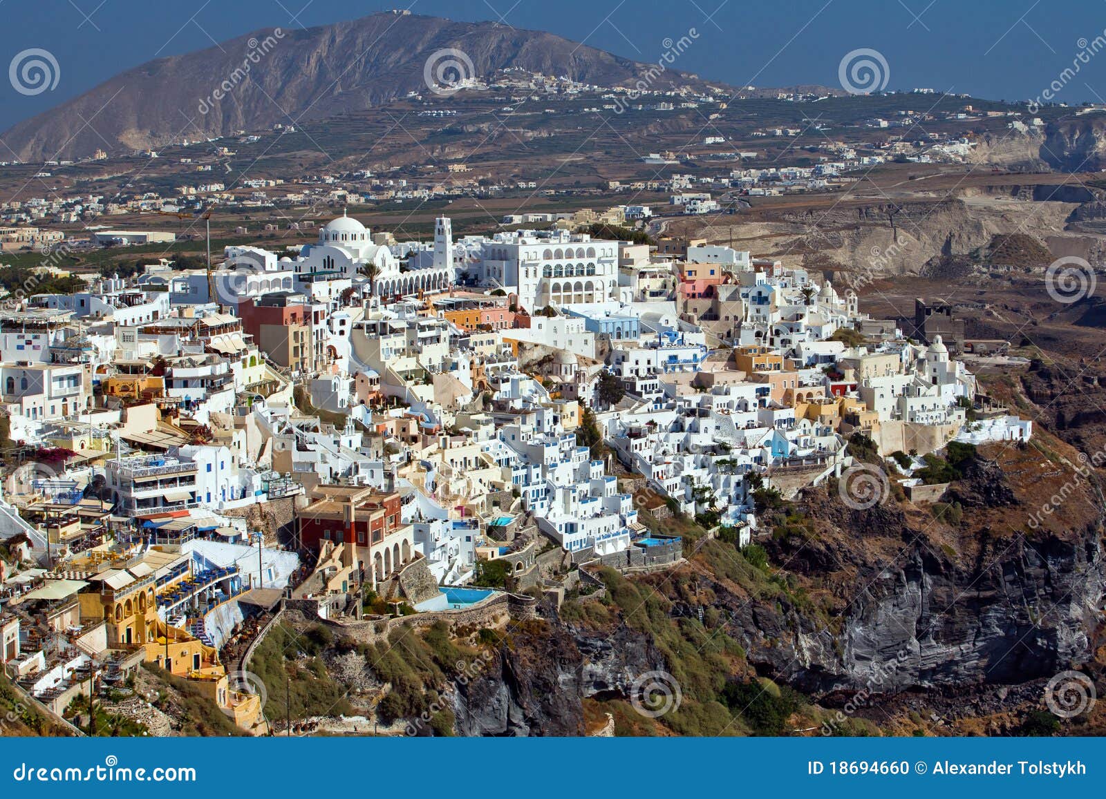 Thira, Santorini, Greece stock photo. Image of aldera - 18694660