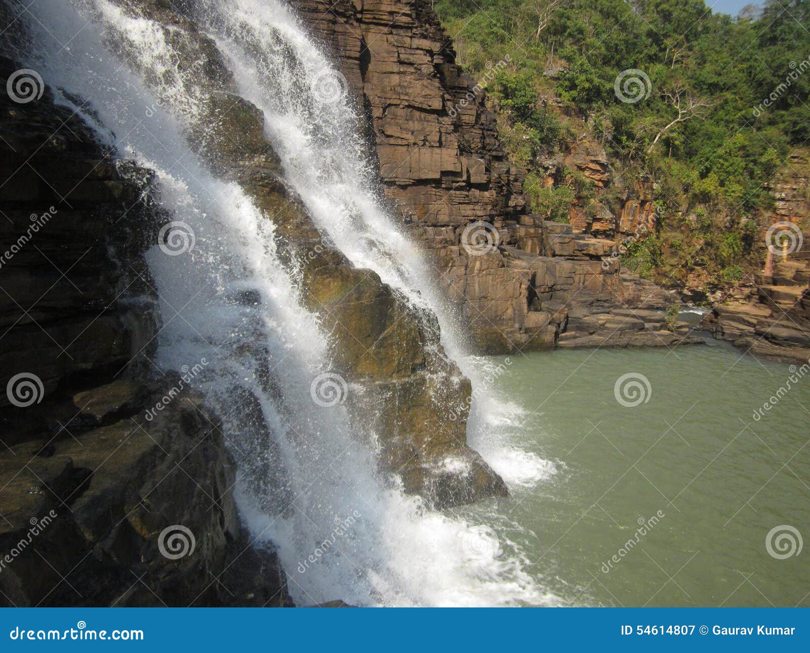 Thirathgarh Waterfall Falling Down Water Stock Image - Image of tourism ...