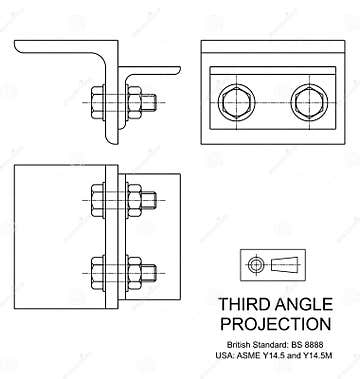 Third Angle Orthographic Projection Stock Vector - Illustration of ...